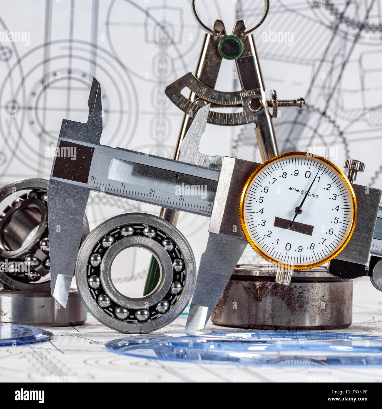 Technical drawing and tools Stock Photo - Alamy