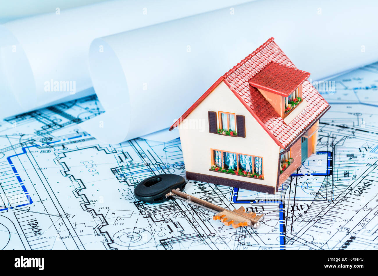 Money on blueprint paper hi-res stock photography and images - Alamy