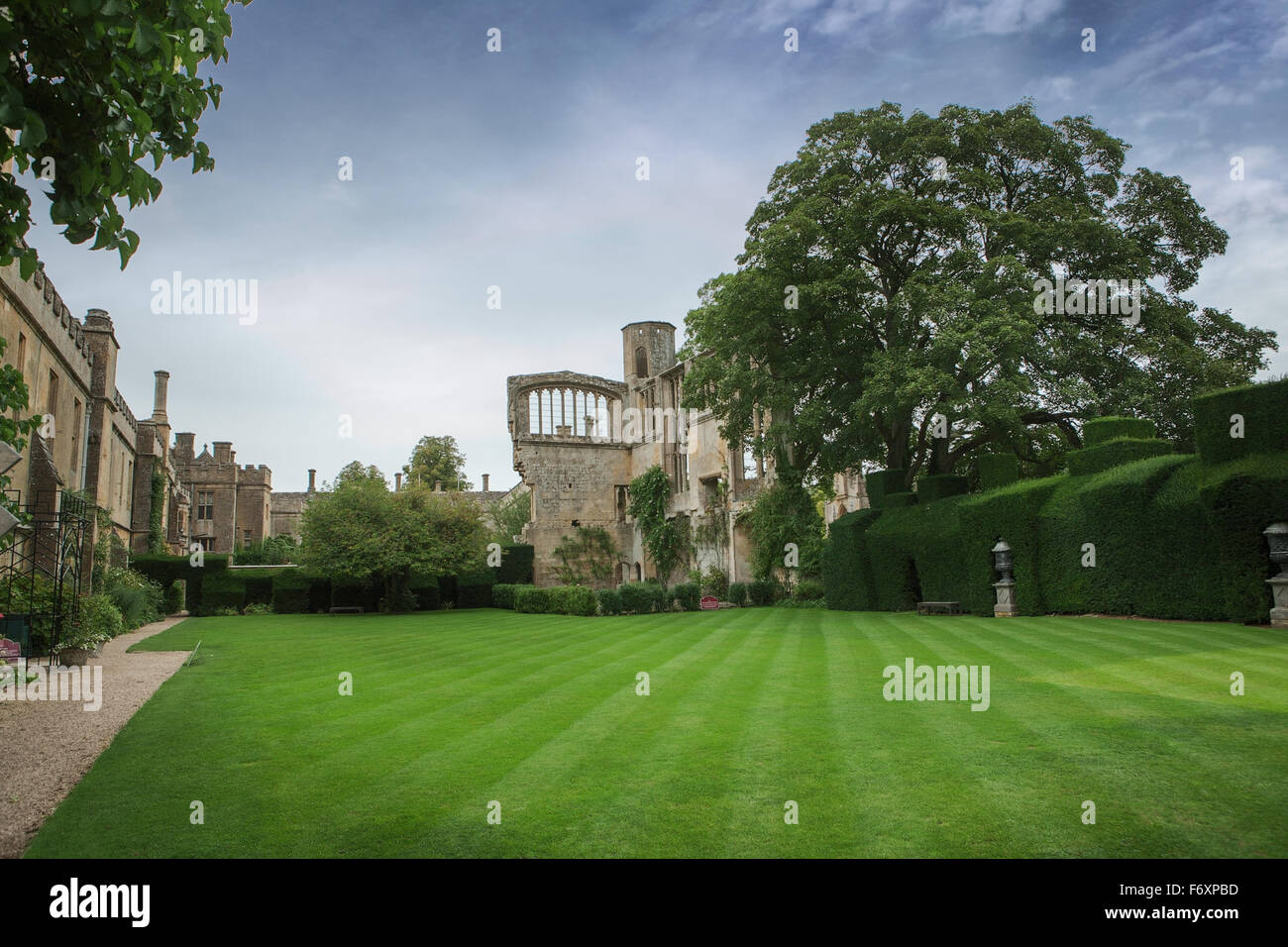 View of medieval castle ruins in castle grounds Stock Photo - Alamy