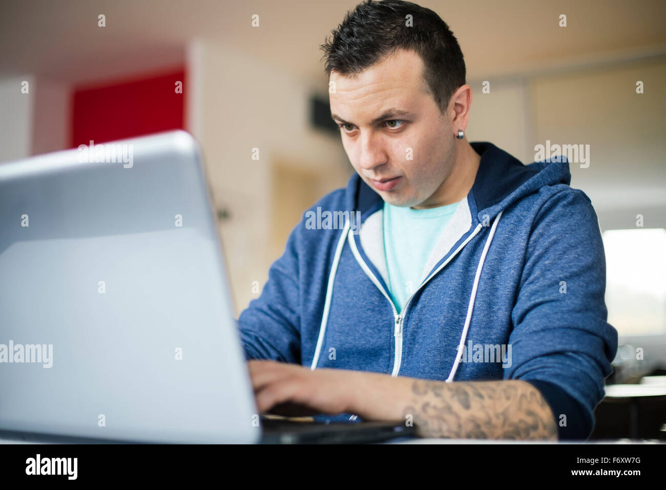 Freelancer working from home Stock Photo - Alamy