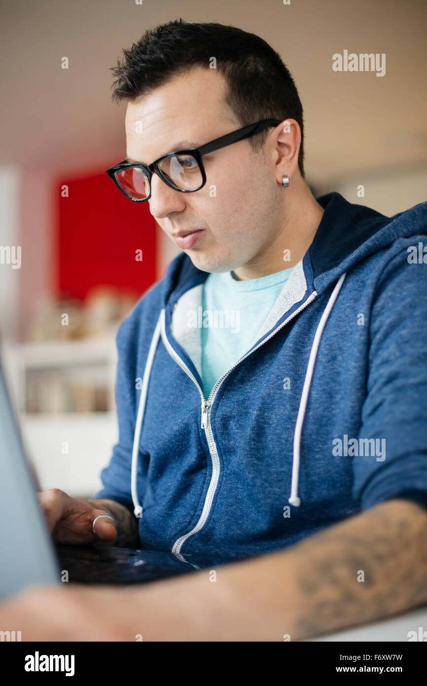 Young business male freelancer working hi-res stock photography and ...