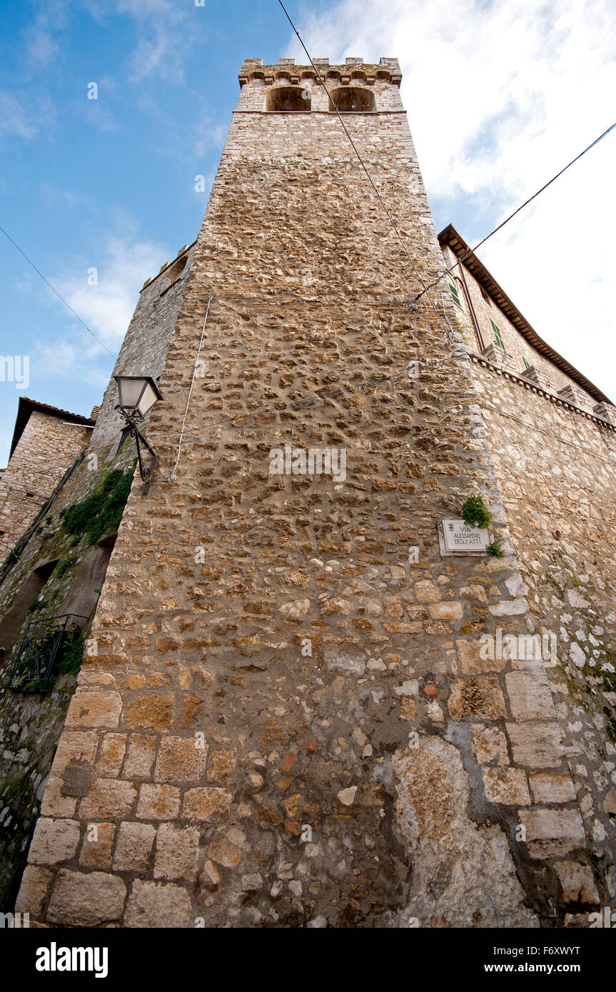 Ancient tower in the village of Montecchio, Terni, Umbria, Italy Stock ...
