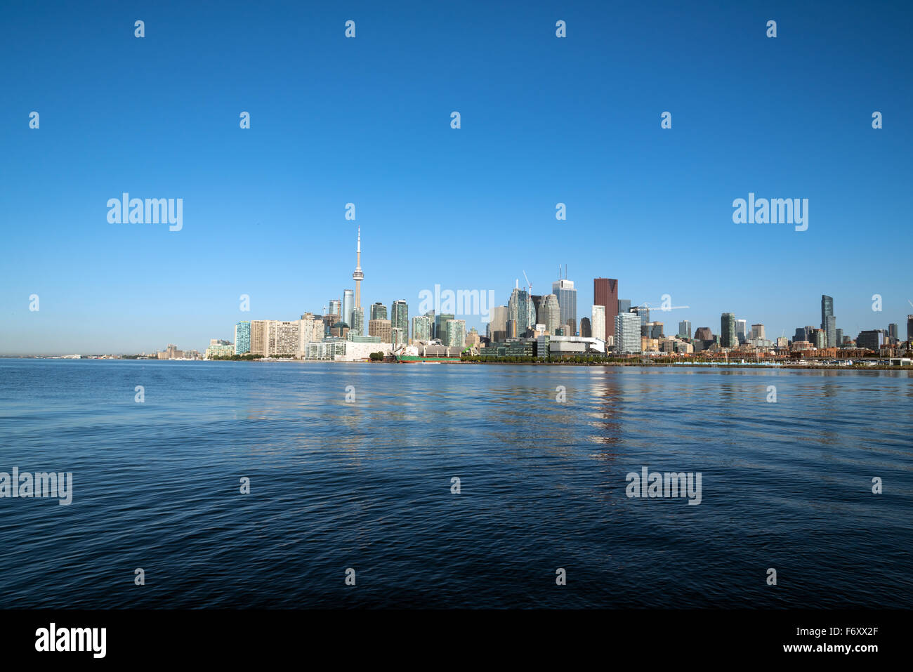 Toronto skyline from Ontario lake in sunny morning Stock Photo - Alamy