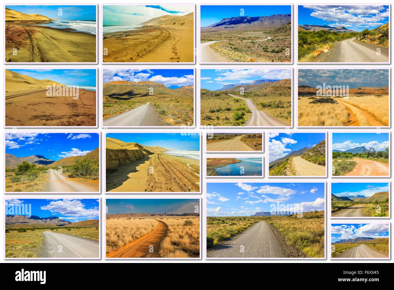 Gravel road collage Stock Photo - Alamy