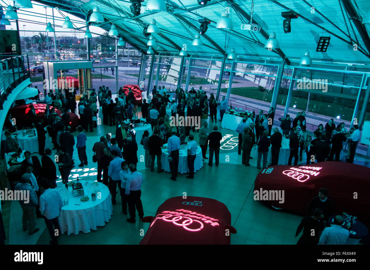 Presentation new model Audi car dealership Stock Photo - Alamy