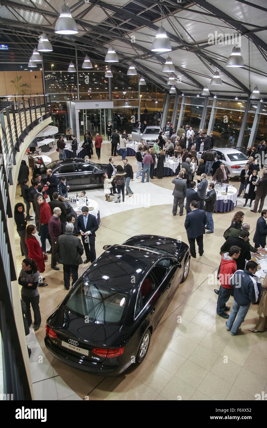 Presentation new model Audi car dealership Stock Photo - Alamy