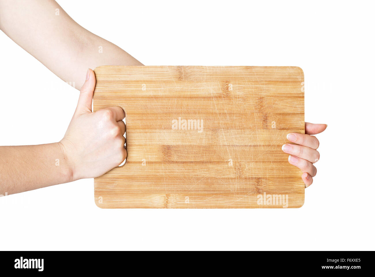 hands holding chopping board Stock Photo - Alamy