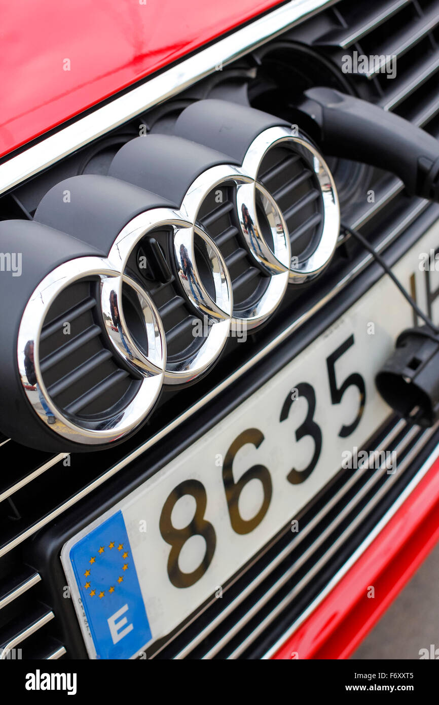 Audi electric vehicle, charging front grille Stock Photo - Alamy