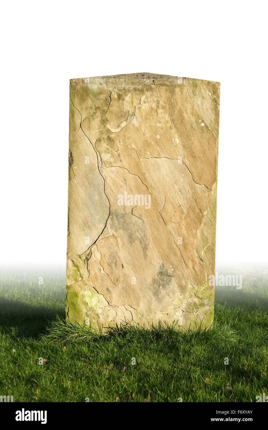 single grave stone cut out Stock Photo - Alamy