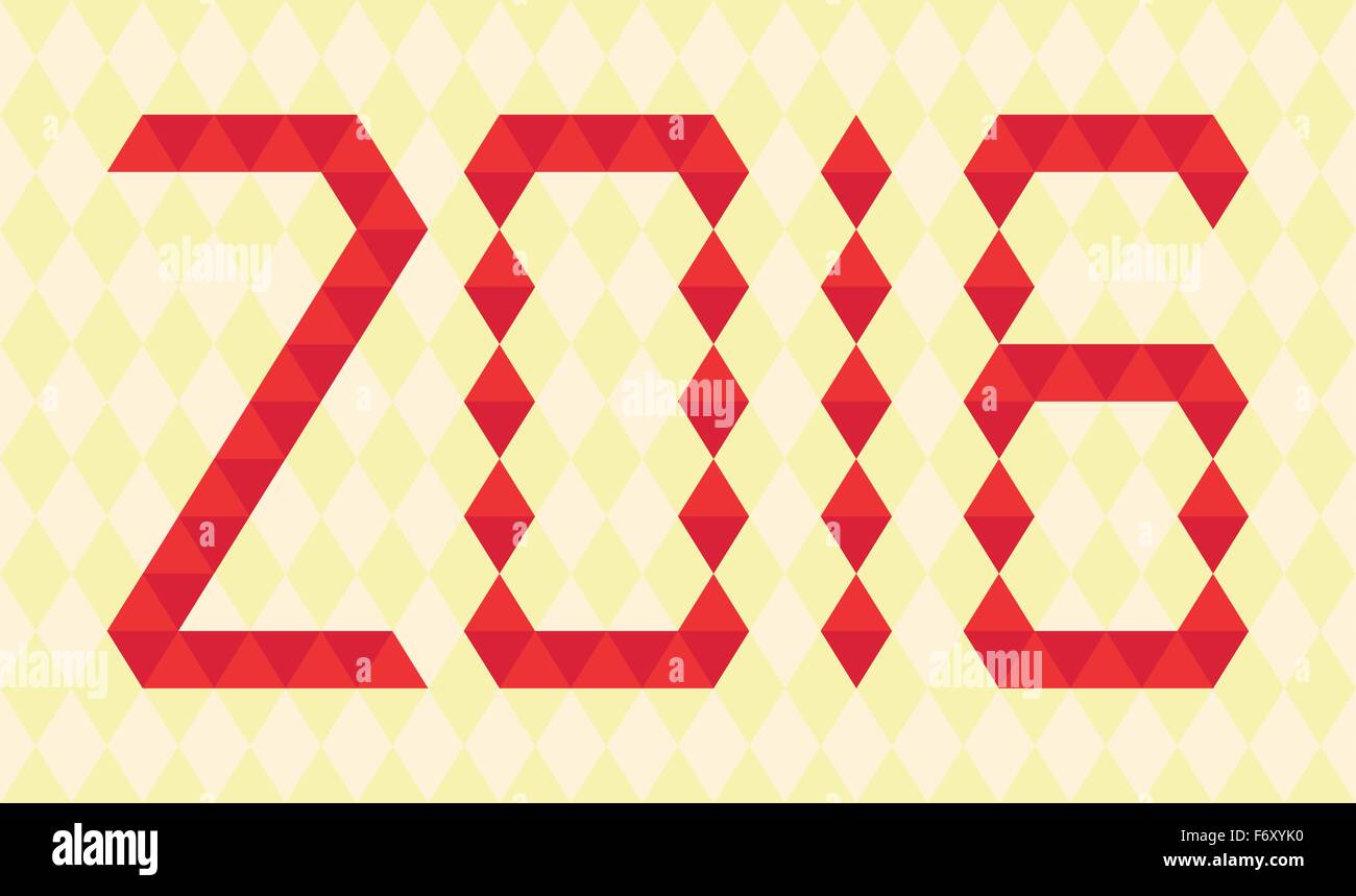 Red numbers of year 2016 made from triangles Stock Vector Image & Art ...