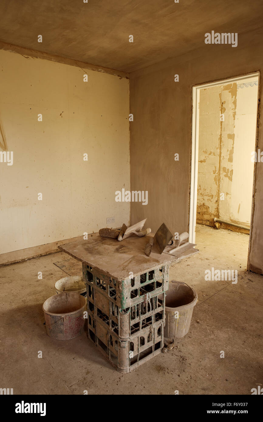walls and ceiling being plastered Stock Photo - Alamy