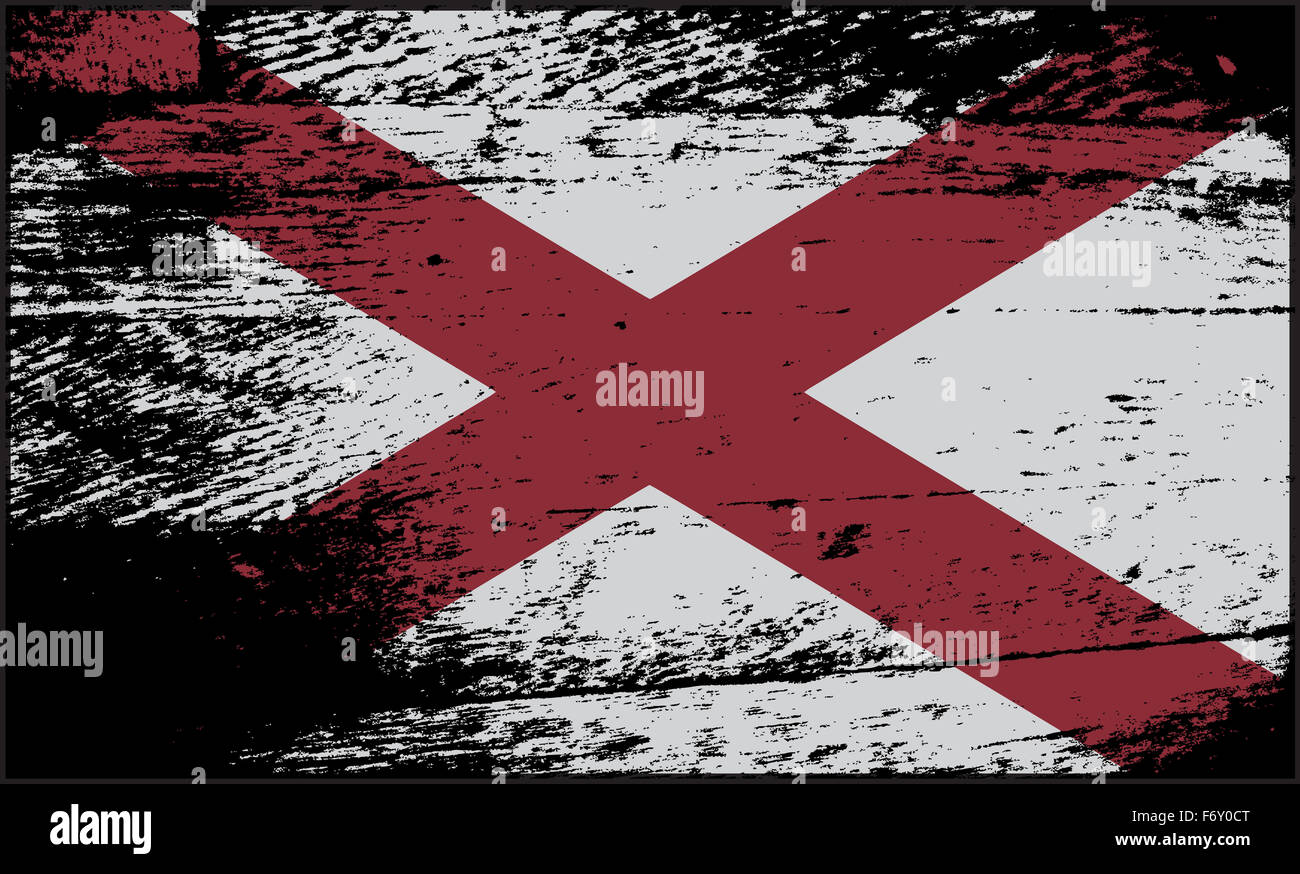 A grunged Alabama state flag design Stock Photo - Alamy