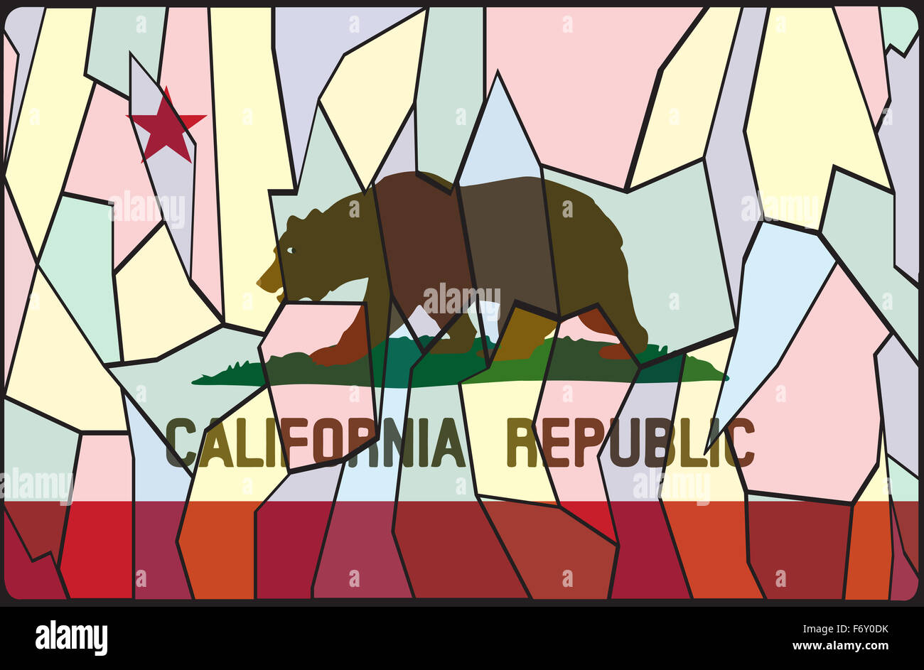 A California flag stained glass window design Stock Photo - Alamy