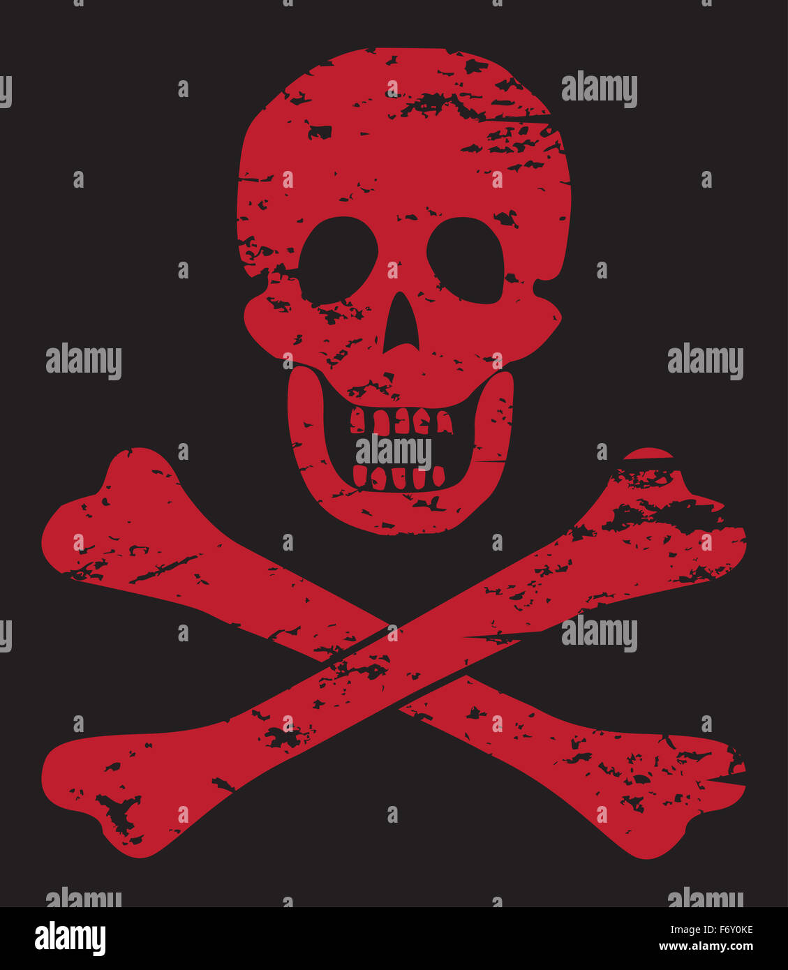 A skull and crossbone design isolated on a black background Stock Photo ...