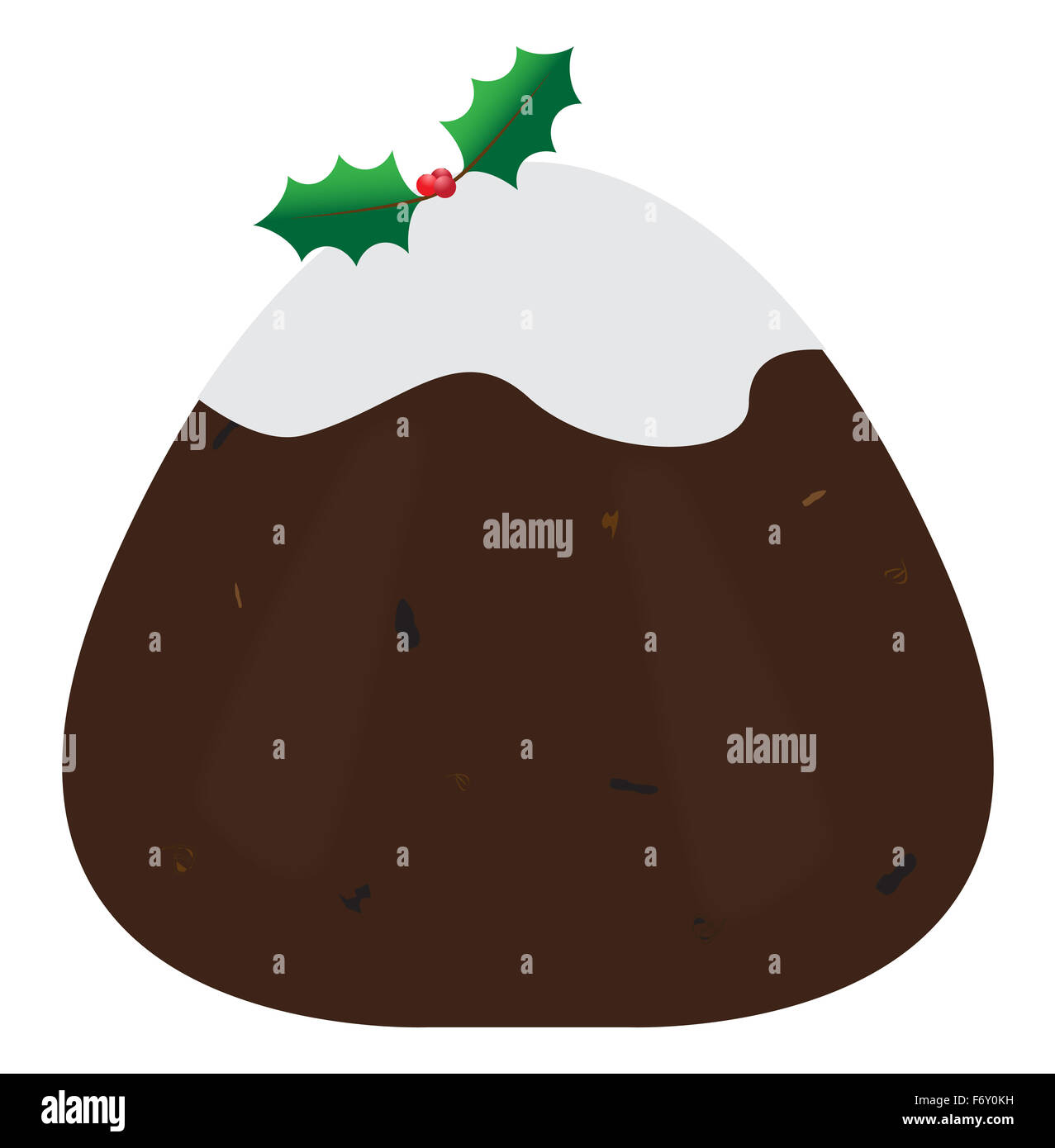 A traditional Christmas pudding isolated on a white background Stock ...
