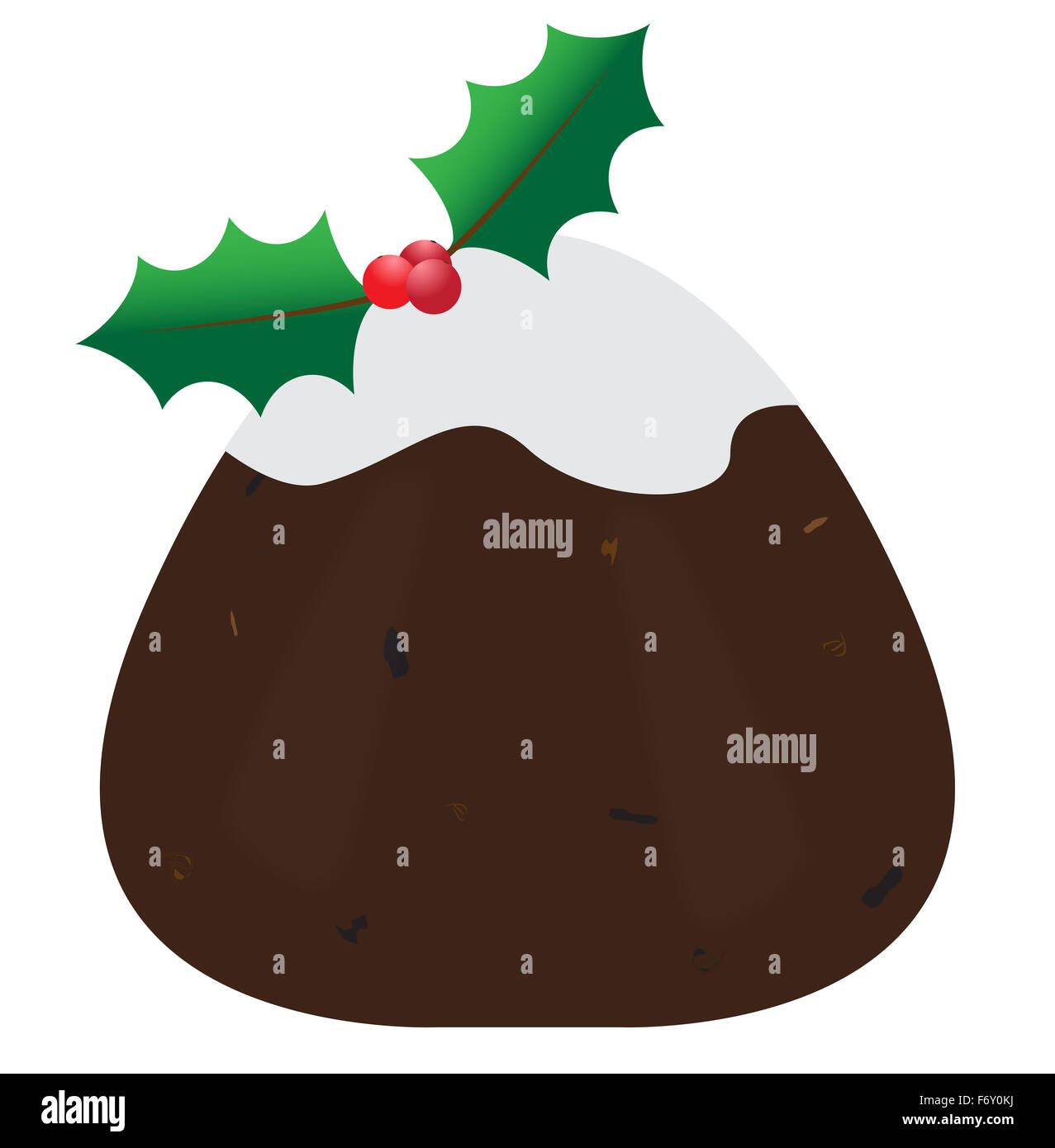 A traditional Christmas pudding isolated on a white background Stock ...