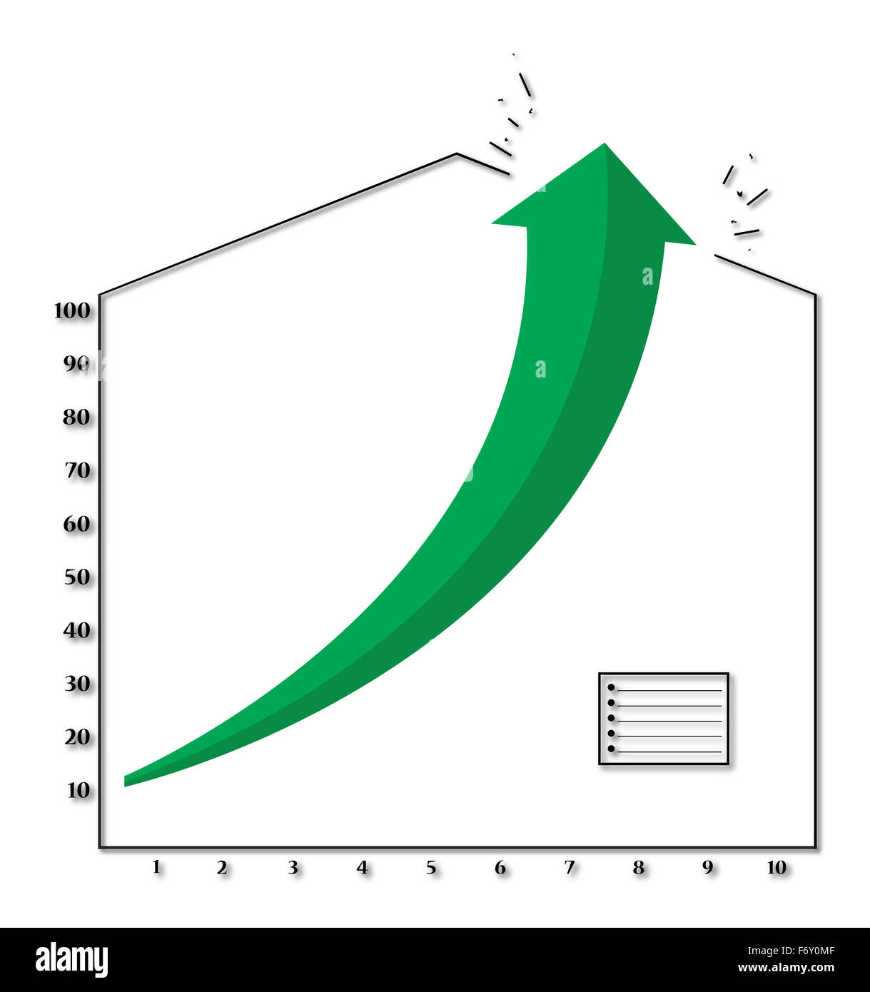 A graph showing positive growth with a big green arrow crashing through ...