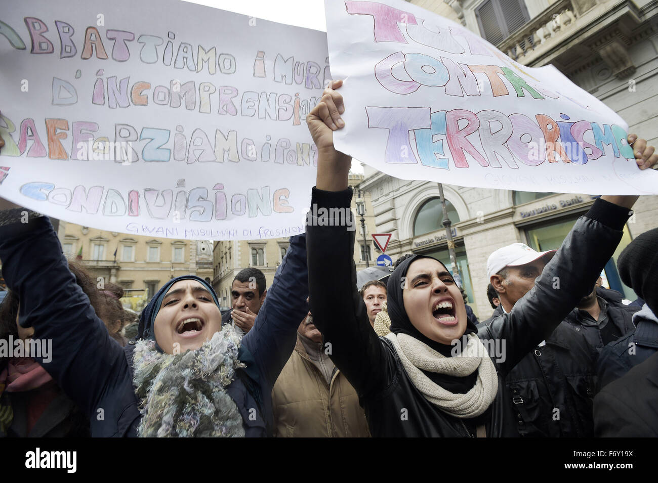 Rome, Italy. 21st Nov, 2015. ''Muslims in the streets against terrorism ...