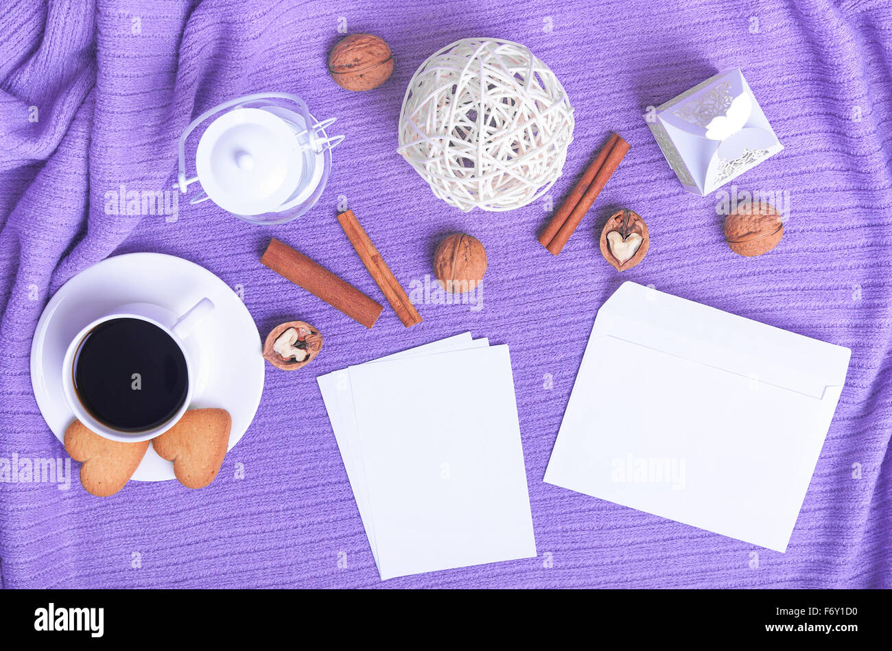 Card for text in still life Stock Photo - Alamy