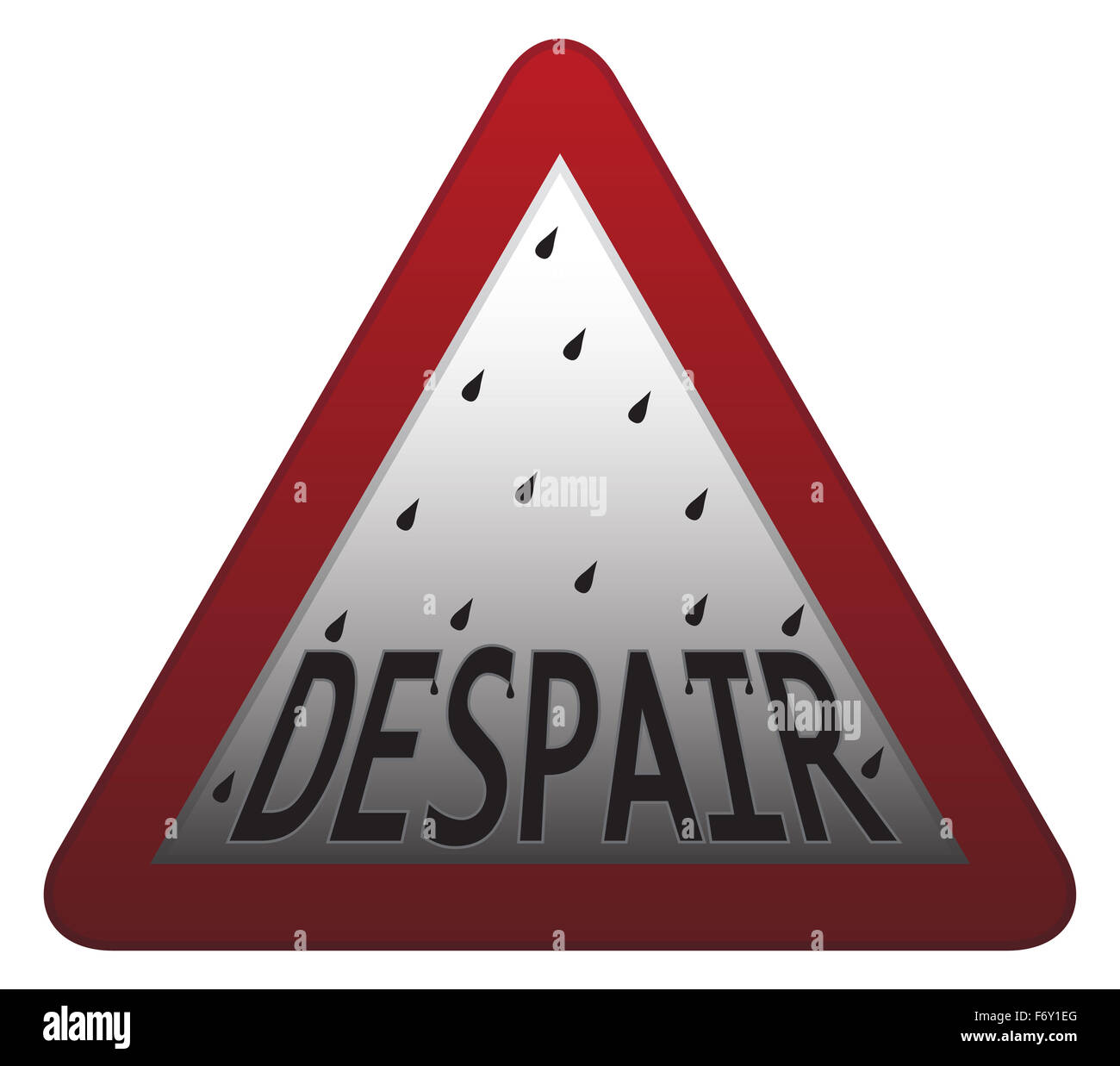 A despair warning sign isolated on a white background Stock Photo - Alamy