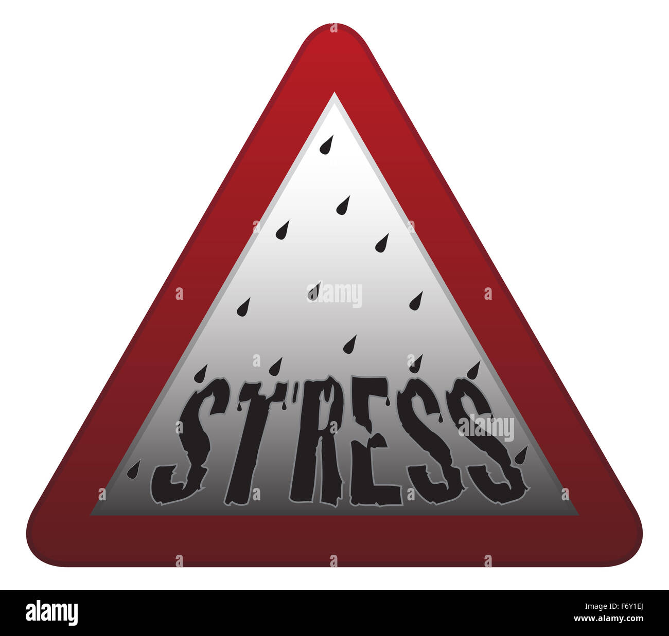 A stress warning sign isolated on a white background Stock Photo - Alamy