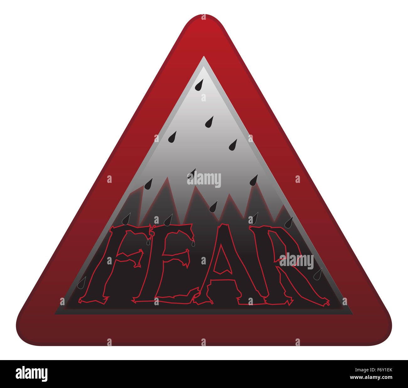A fear warning sign isolated on a white background Stock Photo - Alamy