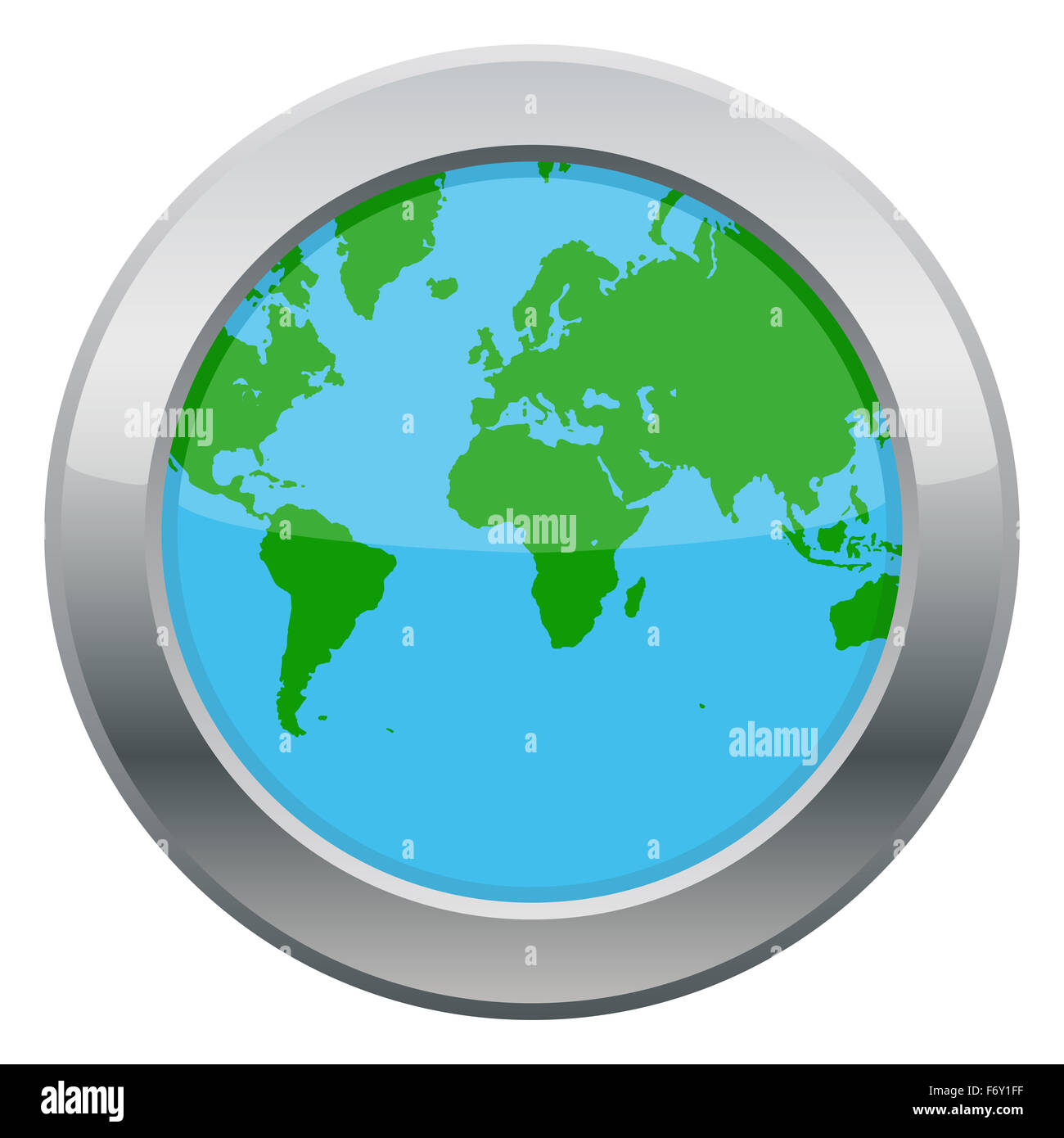 An Earth map icon isolated on a white background Stock Photo - Alamy