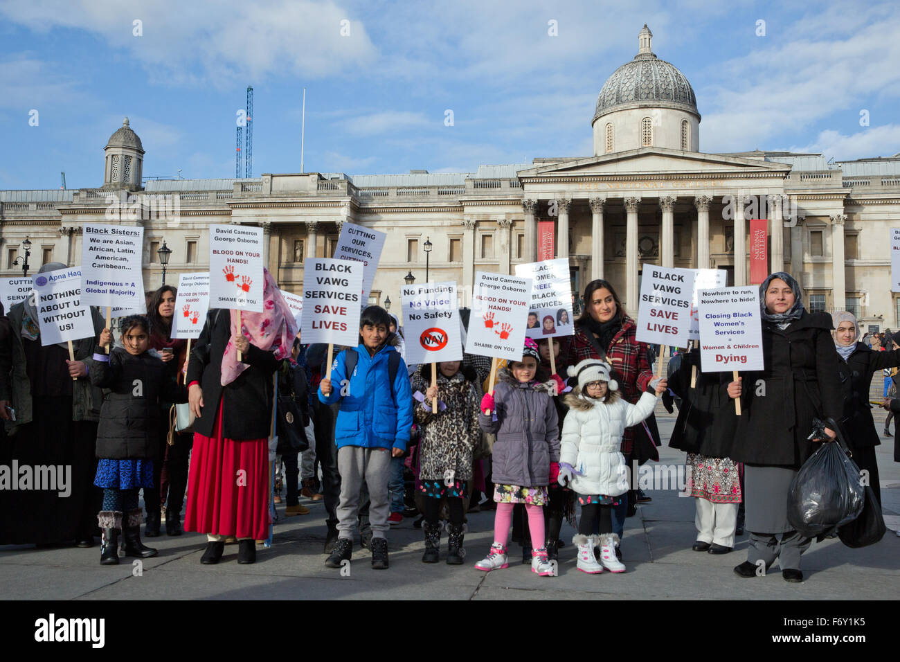 London, UK, 21st Nov, 2015. Young campaigners against Rotherham council ...
