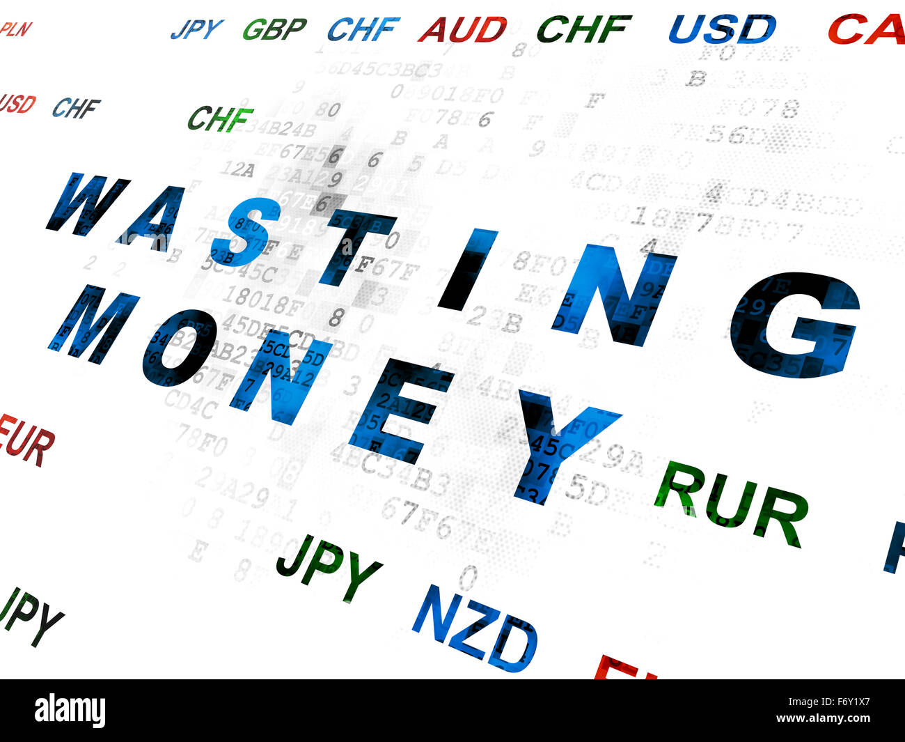 Money concept: Wasting Money on Digital background Stock Photo - Alamy