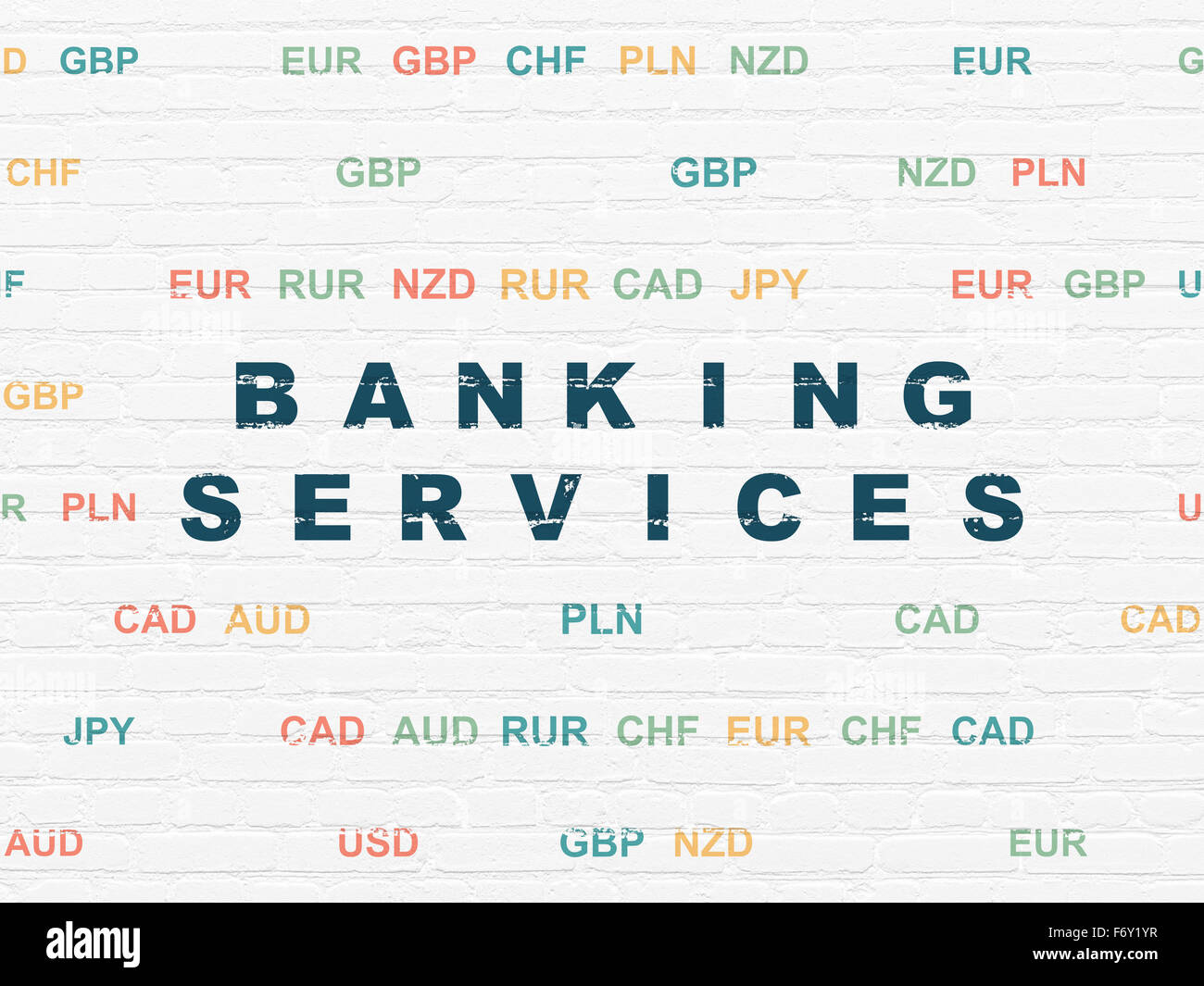 Banking concept: Banking Services on wall background Stock Photo - Alamy