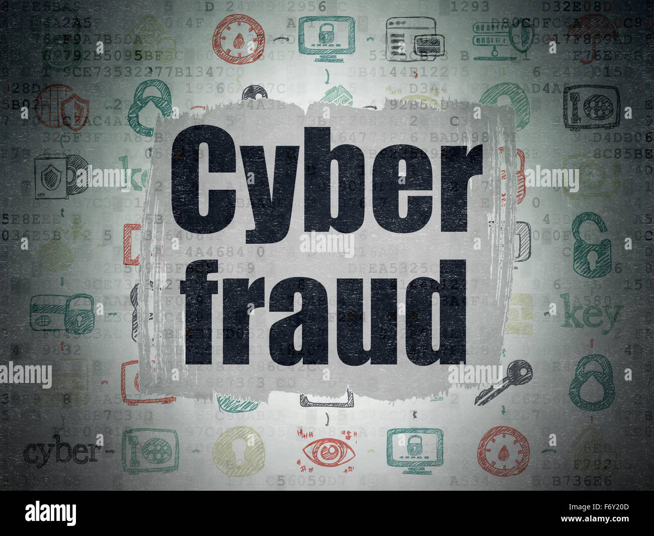 Safety concept: Cyber Fraud on Digital Paper background Stock Photo - Alamy