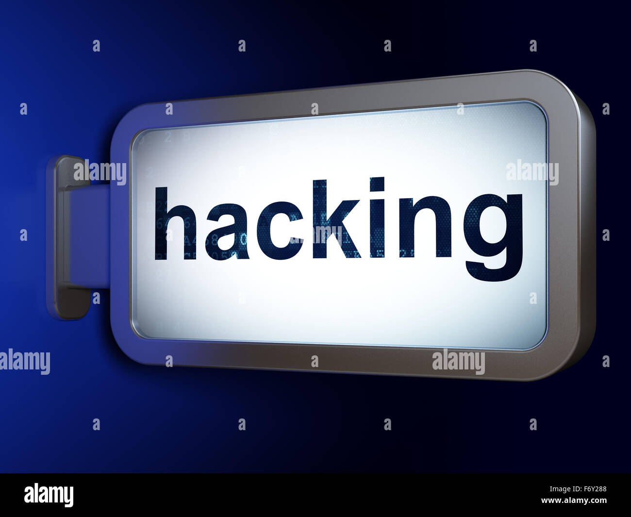 Safety concept: Hacking on billboard background Stock Photo - Alamy