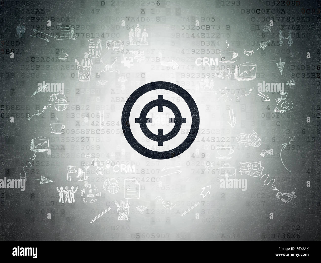 Business concept: Target on Digital Paper background Stock Photo - Alamy