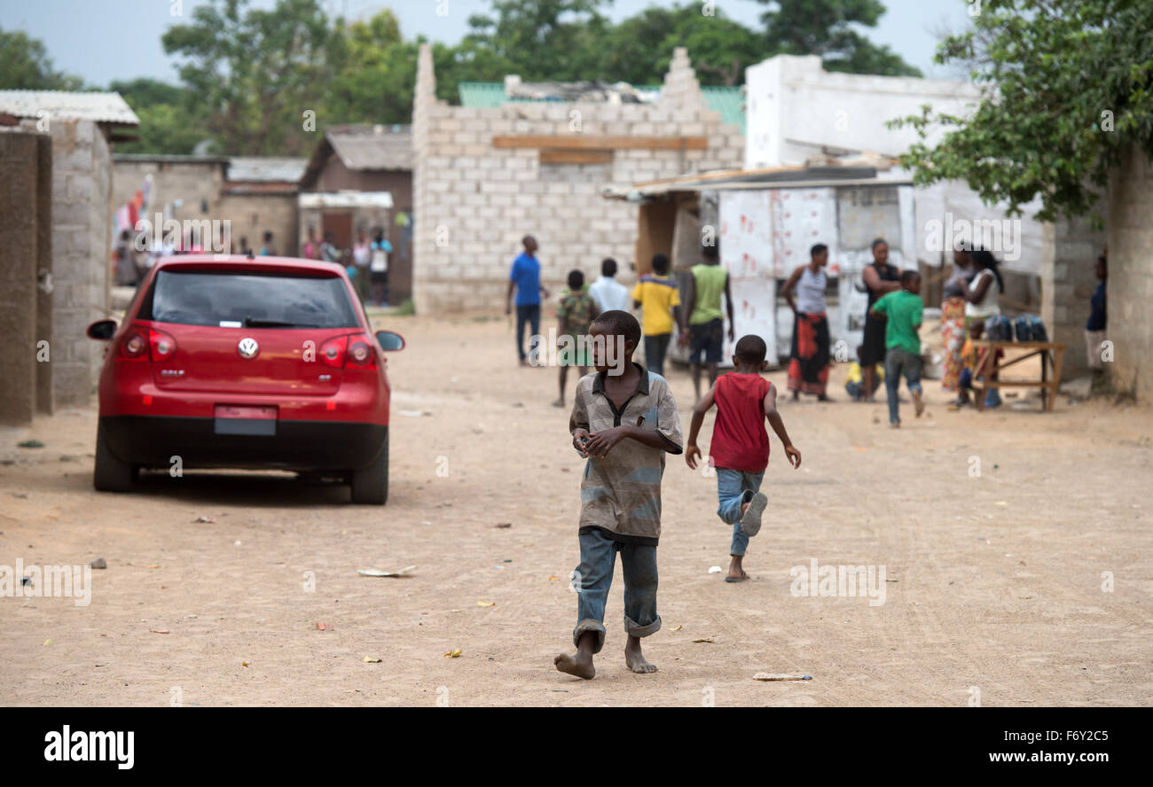 Children play in the Garden Compound district, one of the oldest ...