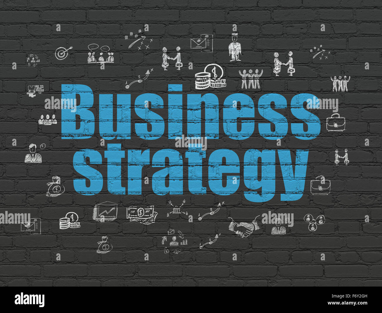 Finance concept: Business Strategy on wall background Stock Photo - Alamy