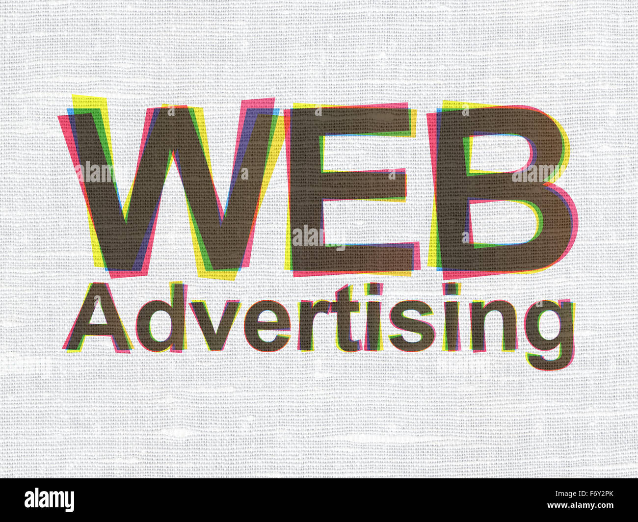 Advertising concept: WEB Advertising on fabric texture background Stock ...