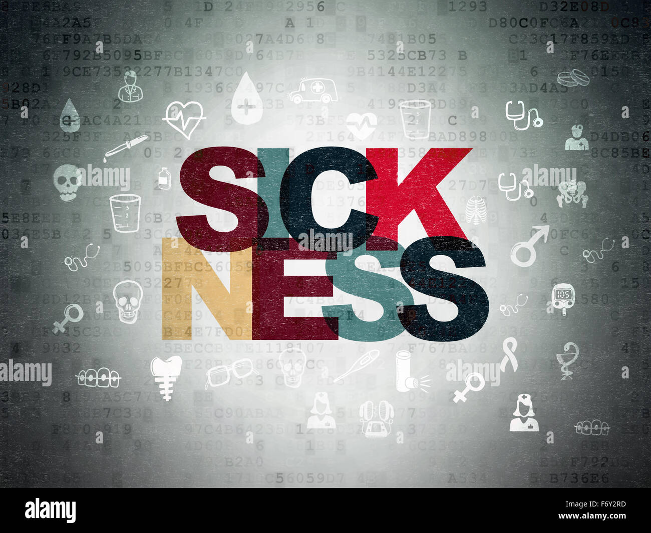Health concept: Sickness on Digital Paper background Stock Photo - Alamy