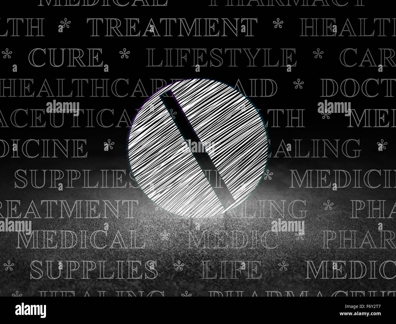 Health concept: Pill in grunge dark room Stock Photo - Alamy