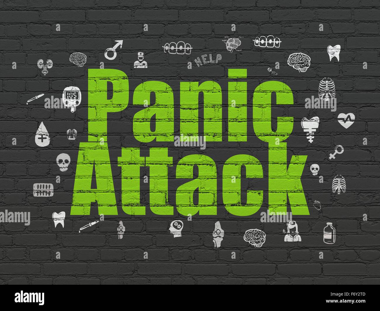 Health concept: Panic Attack on wall background Stock Photo - Alamy