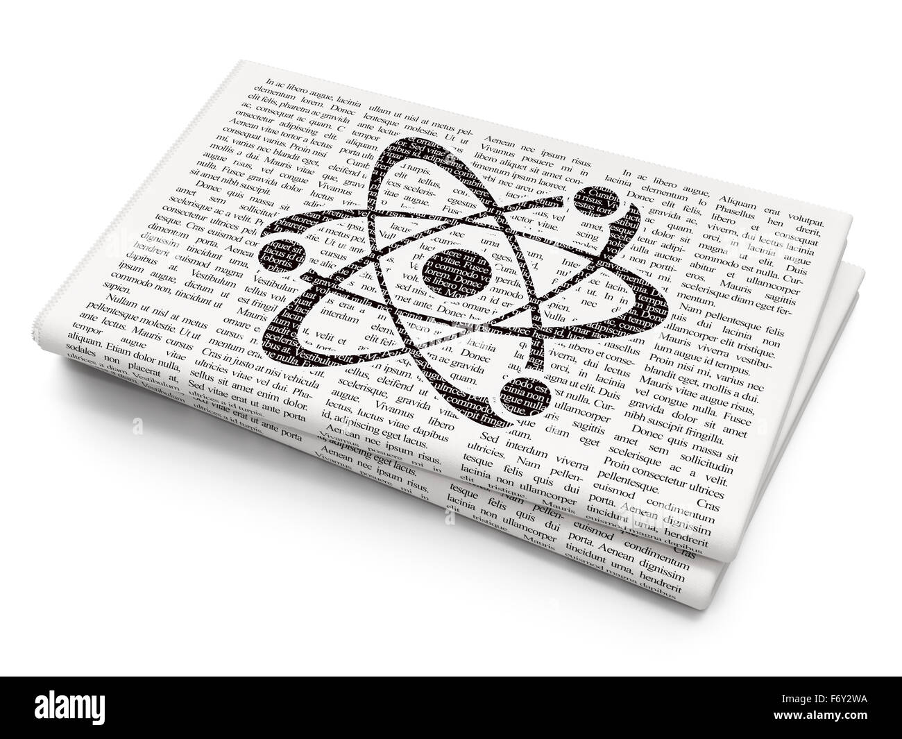Science concept: Molecule on Newspaper background Stock Photo - Alamy