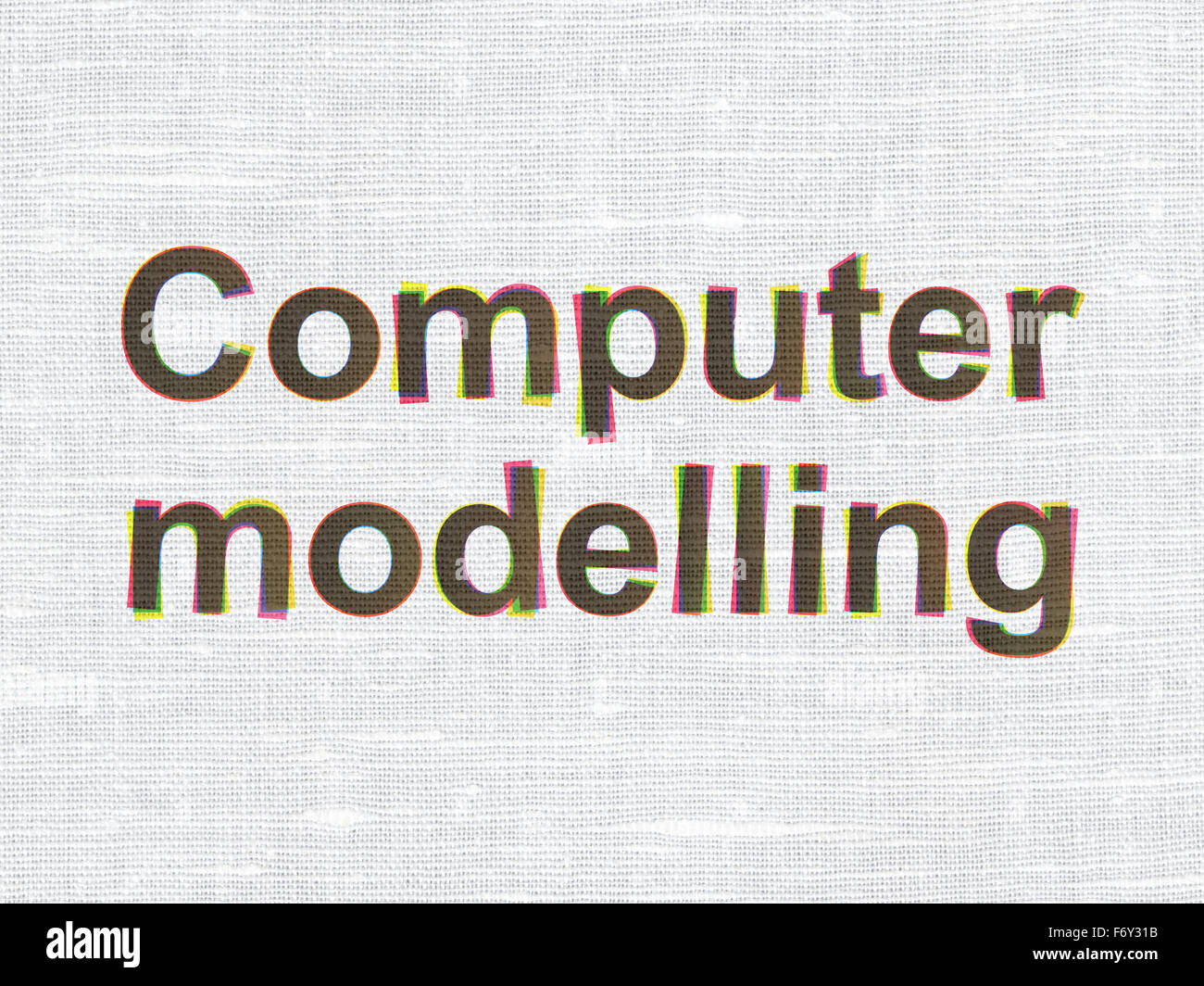 Science concept: Computer Modelling on fabric texture background Stock ...