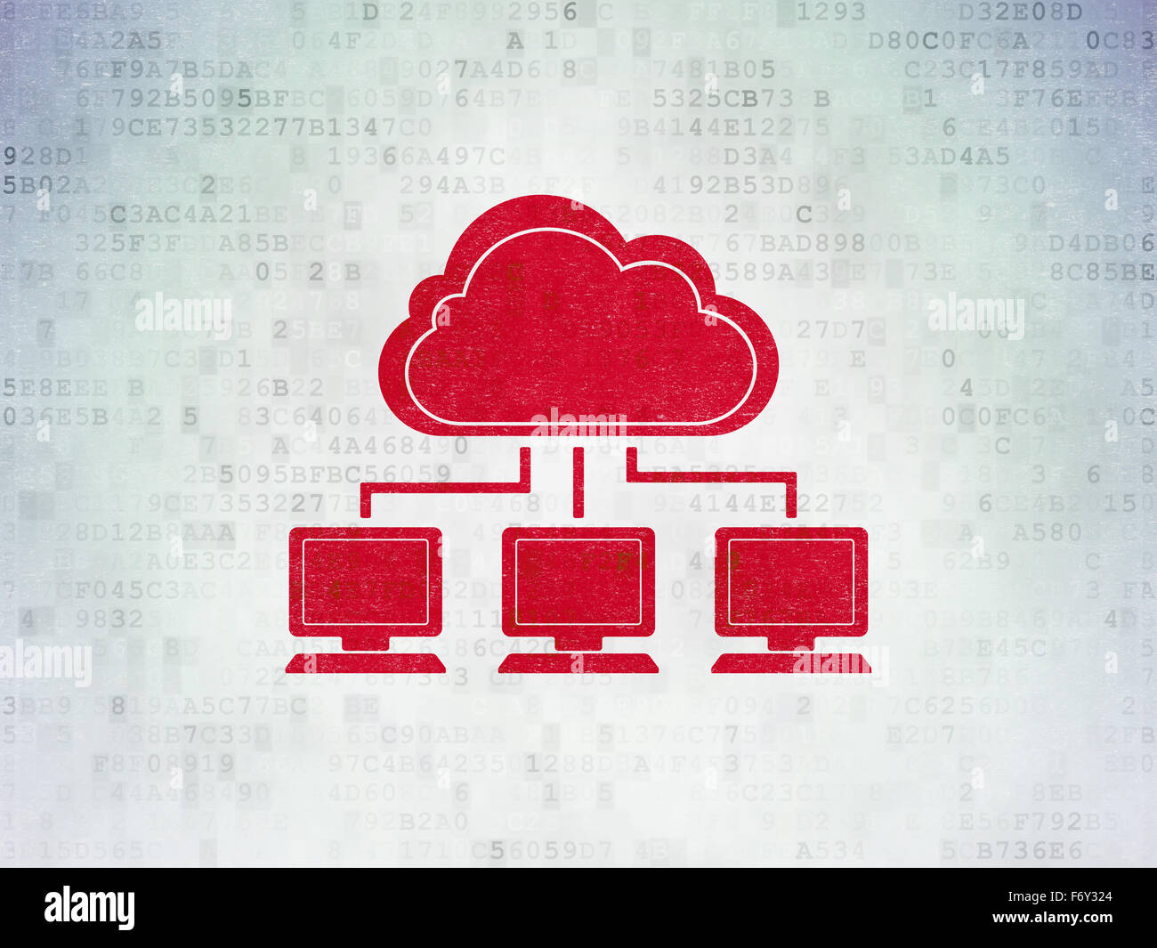 Cloud computing concept: Cloud Network on Digital Paper background ...
