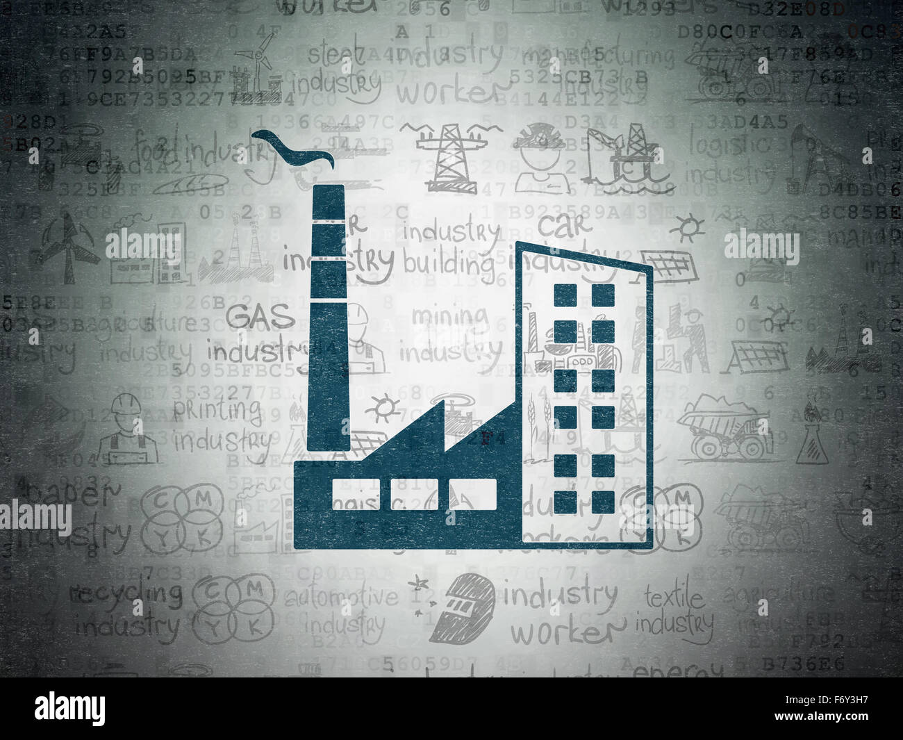 Manufacuring concept: Industry Building on Digital Paper background ...
