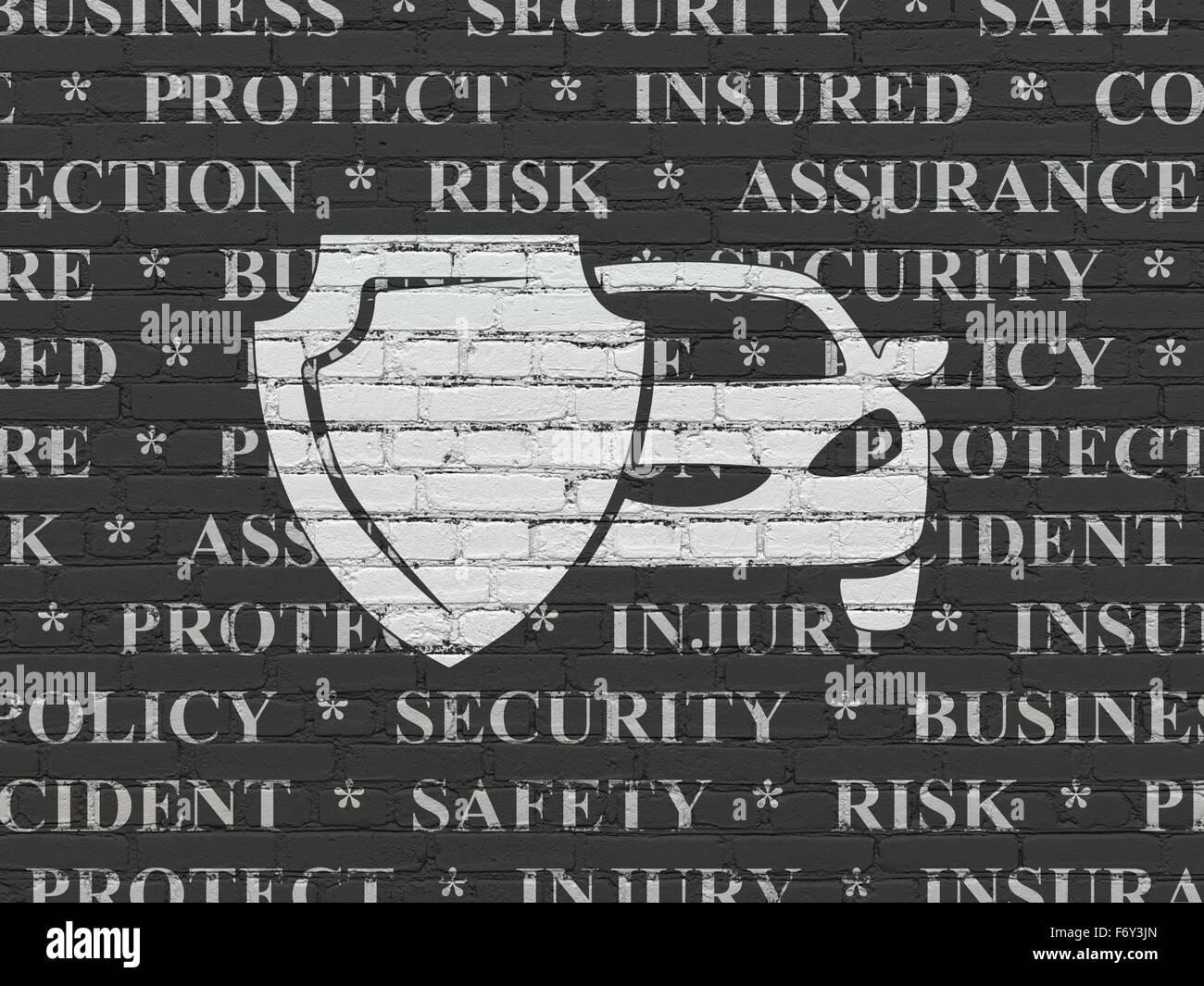 Insurance concept: Car And Shield on wall background Stock Photo - Alamy