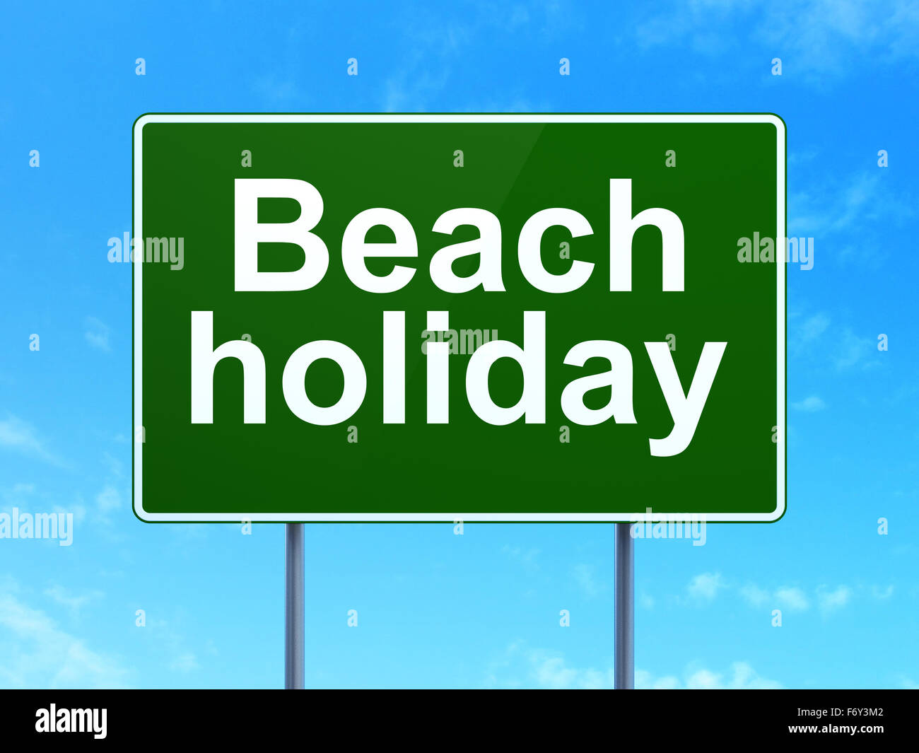 Travel concept: Beach Holiday on road sign background Stock Photo - Alamy