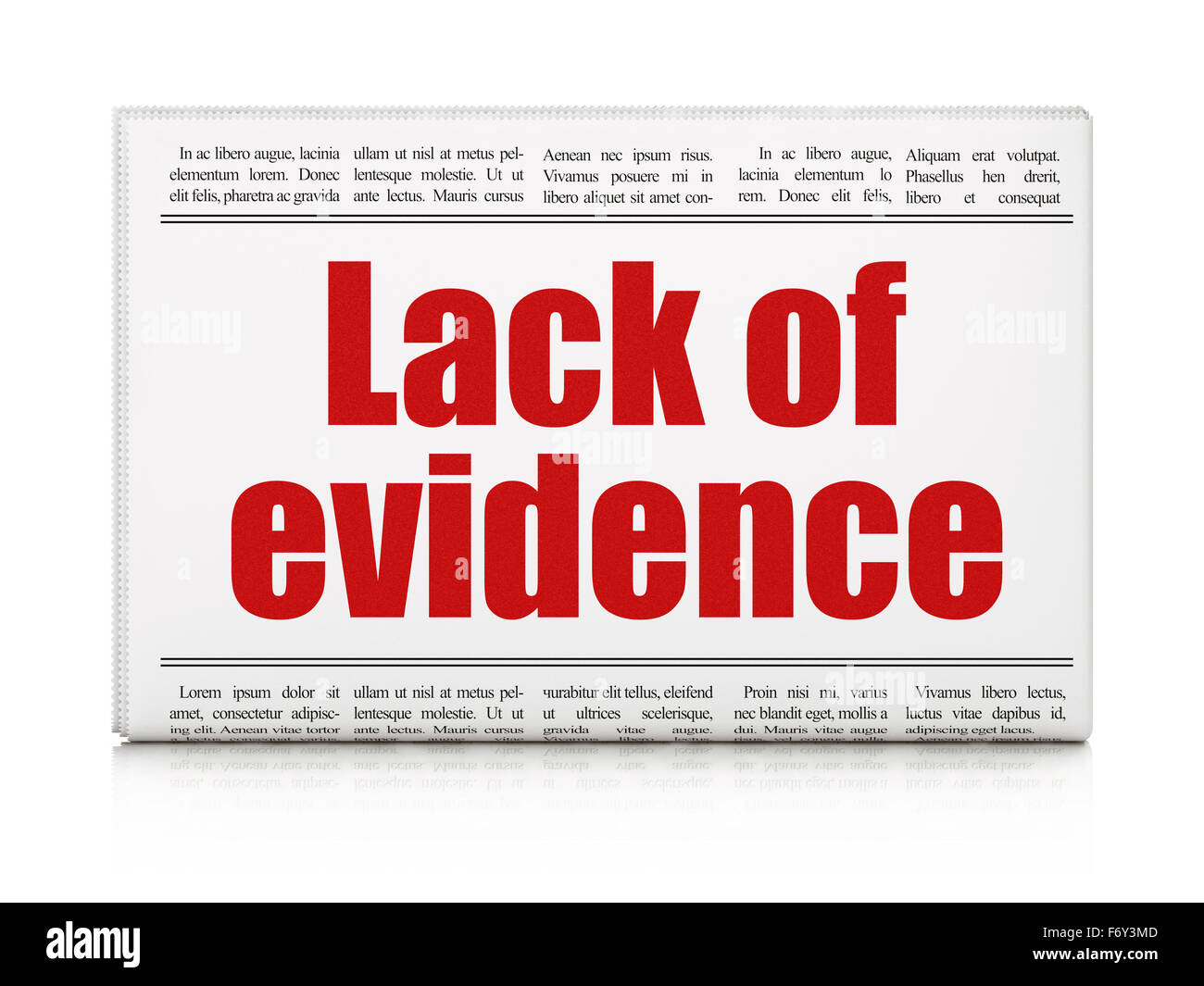 Law concept: newspaper headline Lack Of Evidence Stock Photo - Alamy