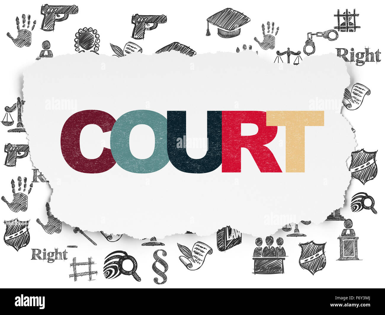 Law concept: Court on Torn Paper background Stock Photo - Alamy