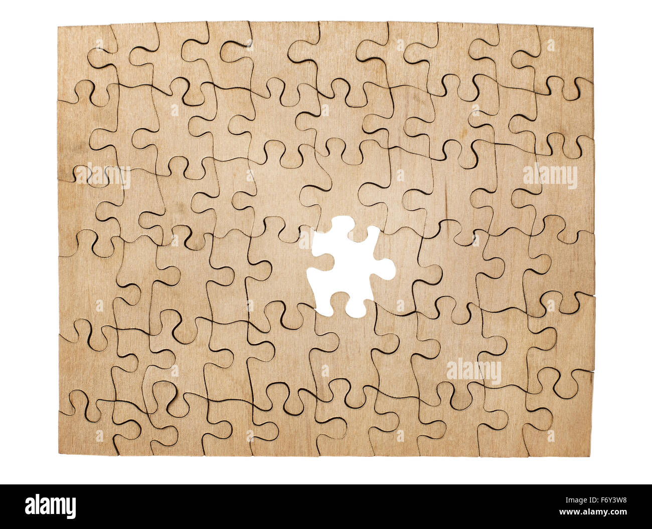 old plain wooden jigsaw background with a piece missing Stock Photo - Alamy