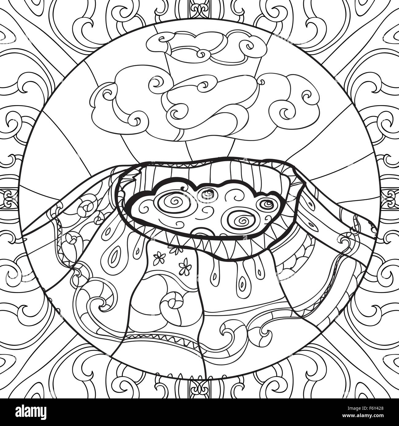 Coloring page with volcano Stock Vector Image & Art - Alamy