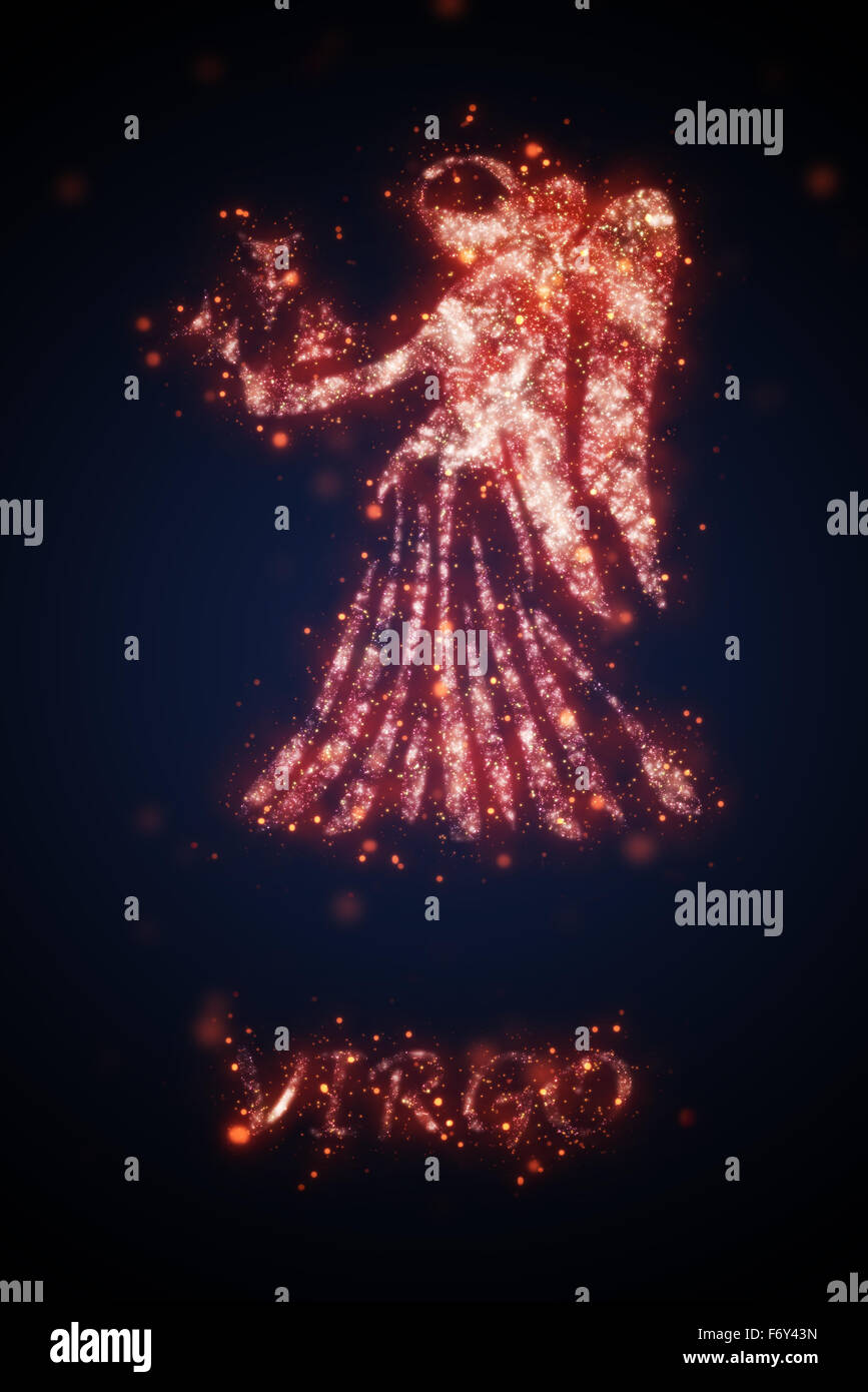 Illustration of zodiac sign of Virgo Stock Photo - Alamy